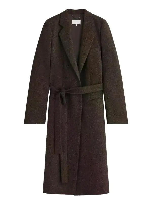 MAISON MARGIELA Herringbone Wrapped Coat - Brown