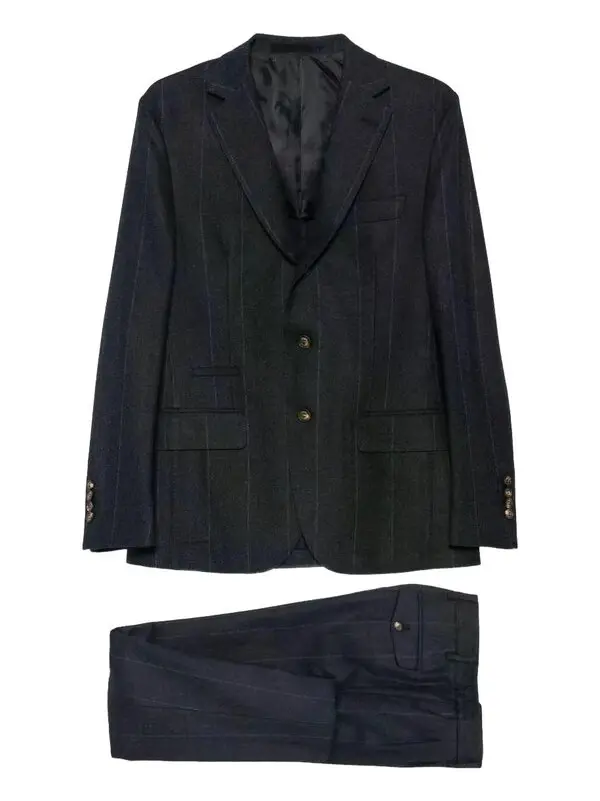 Eleventy Single-breasted Pinstripe Suit - Blue