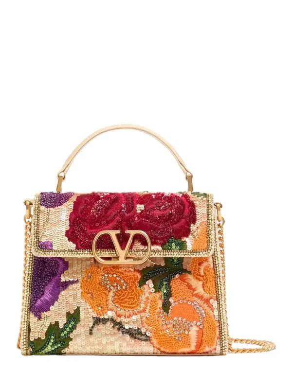 Valentino Garavani Vsling Mini Embroidered Handbag - Neutrals