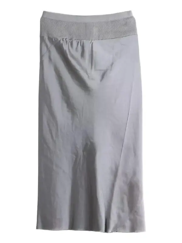 Rick Owens Knee Bias Ribbed-waistband Midi Midi Skirt - Grey