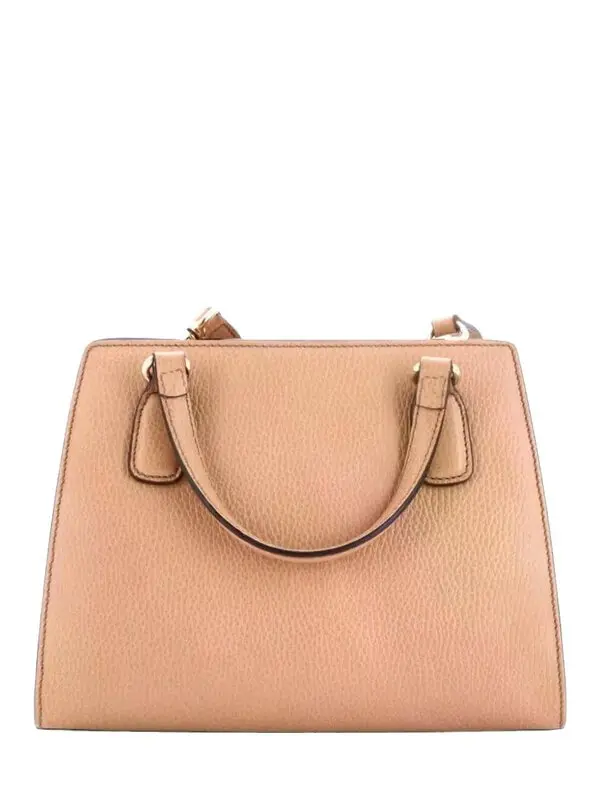 Gucci Soho Convertible Top Handle Leather Small Satchel - Brown