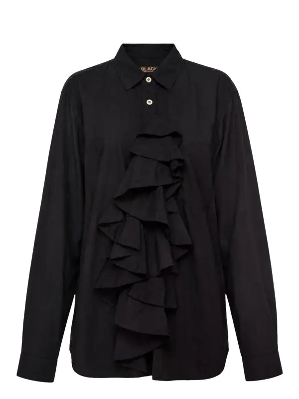 Comme Des Garçons Ruffled Long-sleeve Shirt - Black