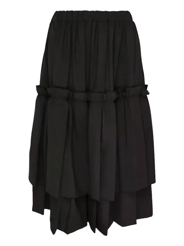 Comme Des Garçons Tiered Ruffled Midi Skirt - Black