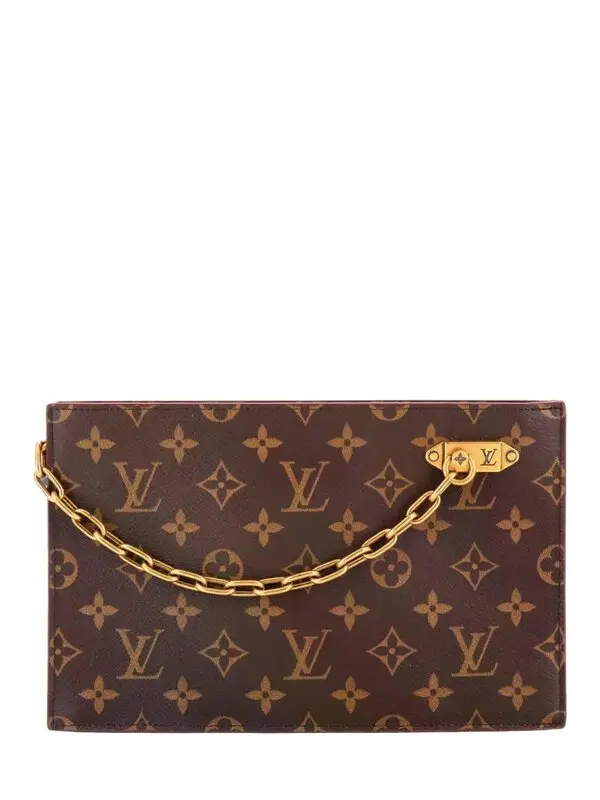 LOUIS VUITTON Legacy Chain Monogram Canvas Clutch Bag - Brown