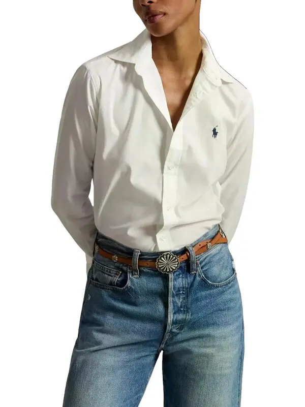 Polo Ralph Lauren Embroidered-logo Button-down Shirt - White