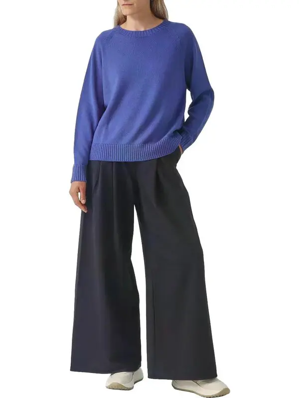 Max Mara Raglan-sleeve Ribbed-trim Sweater - Blue