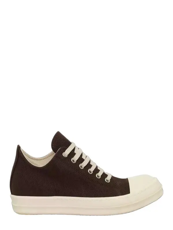 Rick Owens Overdyed Denim Sneakers - Brown