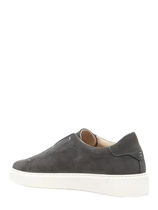 Eleventy Nubuck-leather Slip-on Sneakers - Grey