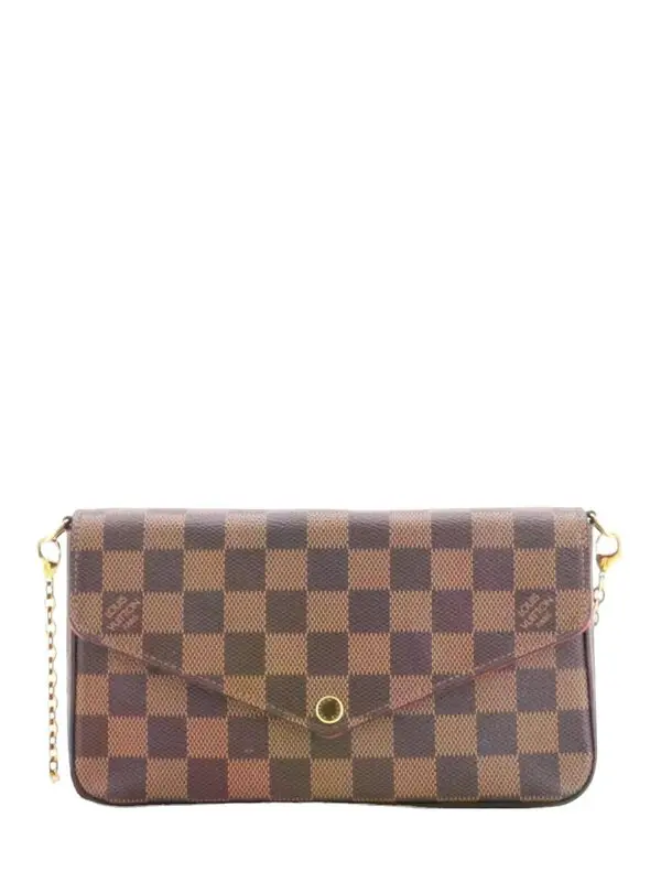 LOUIS VUITTON Felicie Pochette Damier Crossbody Bag - Brown