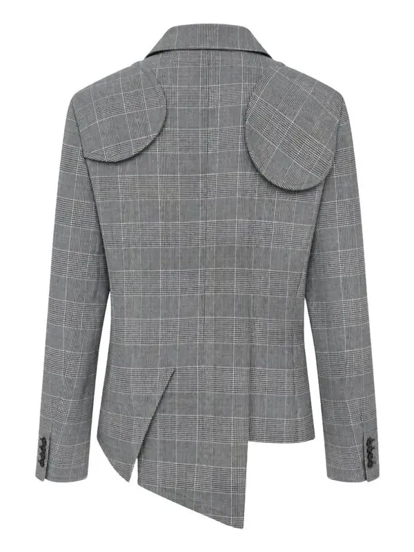 Comme Des Garçons Glen Check Asymmetric Blazer - Grey
