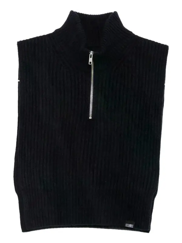 MAISON MARGIELA Ribbed-knit Half-zip Sweater - Blue