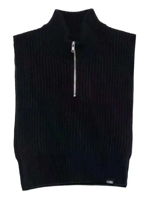 MAISON MARGIELA Ribbed-knit Half-zip Sweater - Blue