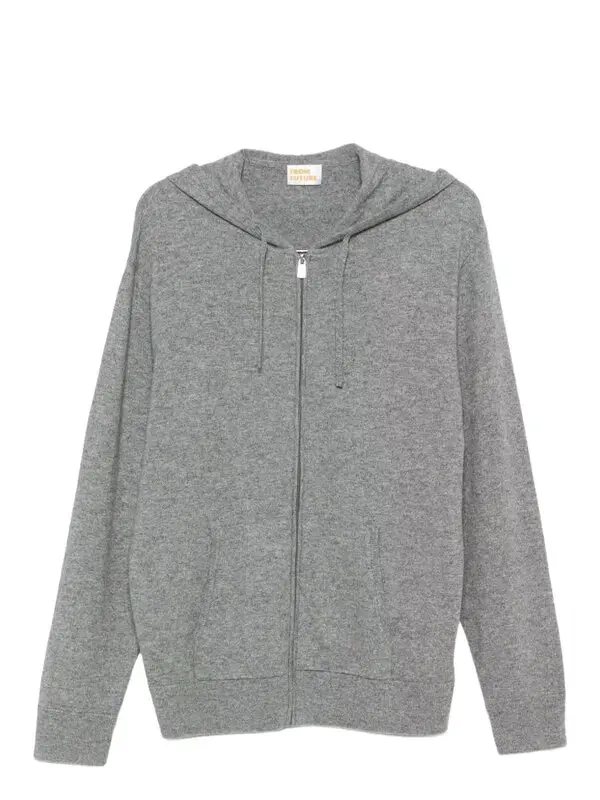 From Future Zip-up Hood Cardigan - Grey