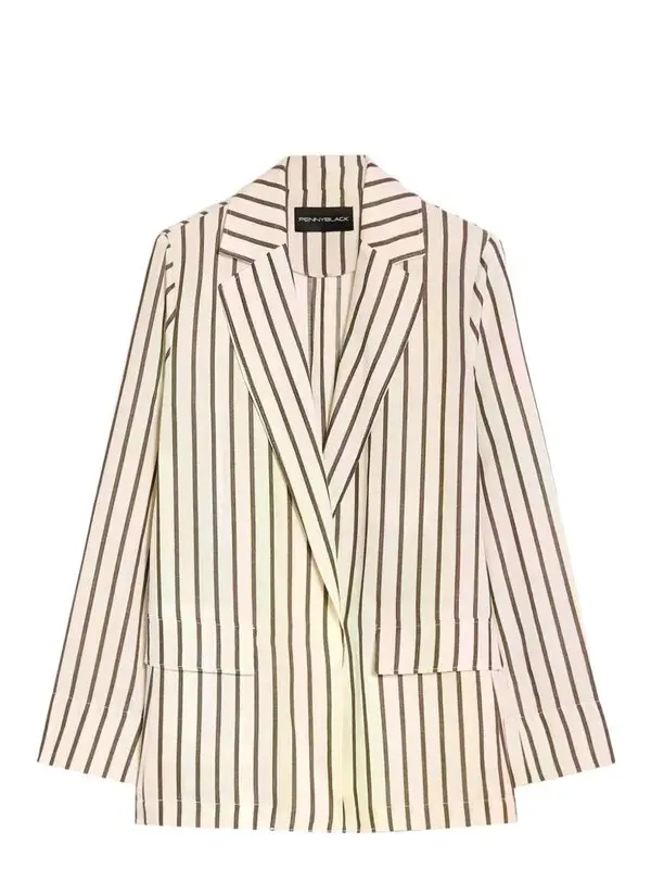 PENNYBLACK Vertical-stripe Blazer - White