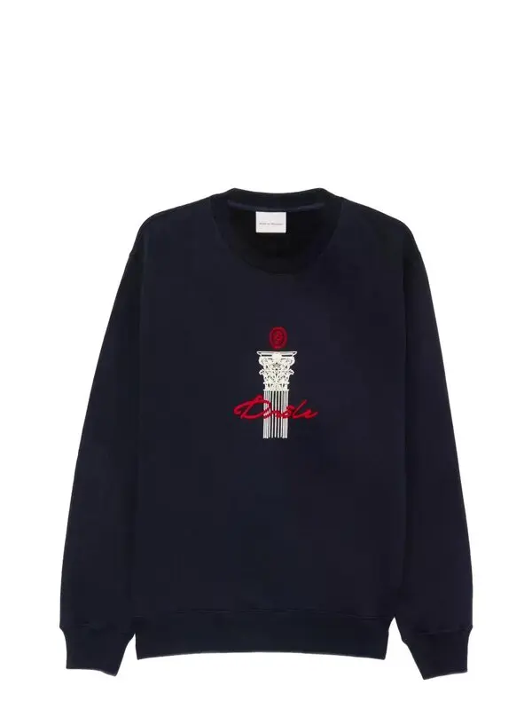 Drole De Monsieur Column-print Sweatshirt - Blue