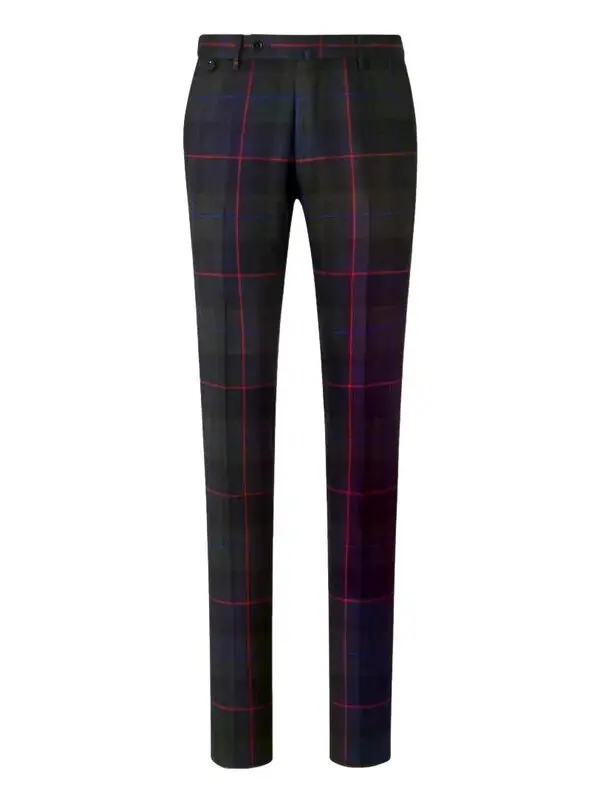 PT TORINO Checked Tailored Trousers - Grey