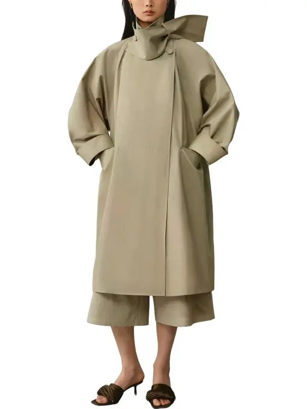 LESS A-line Raglan-sleeve Trench Coat - Neutrals
