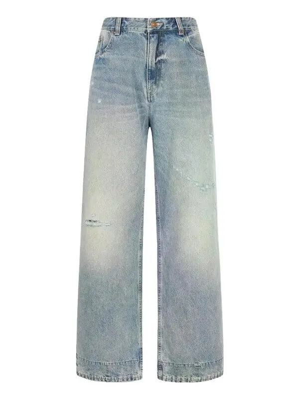 CROQUIS Distressed Straight-leg Jeans - Blue