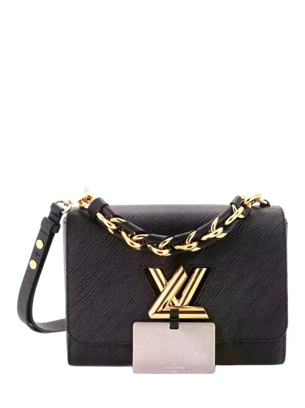 LOUIS VUITTON Chunky Chain Twist Bag Epi Leather Mm Shoulder Bag - Black