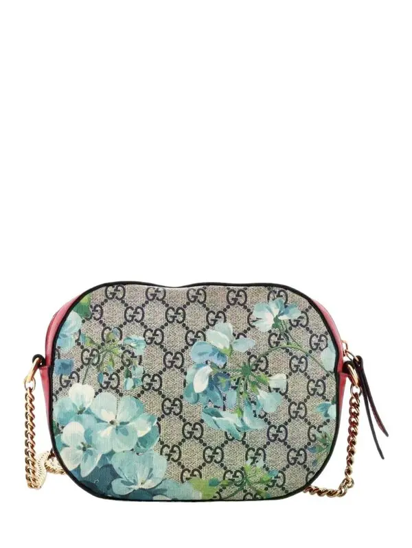 Gucci Chain Blooms Print Gg Coated Canvas Mini Crossbody Bag - Red