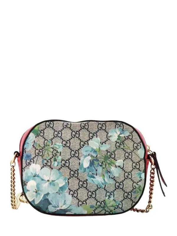 Gucci Chain Blooms Print Gg Coated Canvas Mini Crossbody Bag - Red