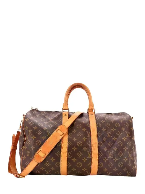 LOUIS VUITTON Keepall Bandouliere Bag Monogram Canvas 45 Travel Bag - Brown