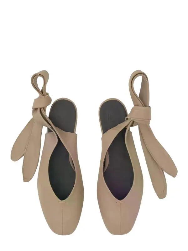 CastaÑer Sybil Tie-fastening Ballet Flats - Neutrals