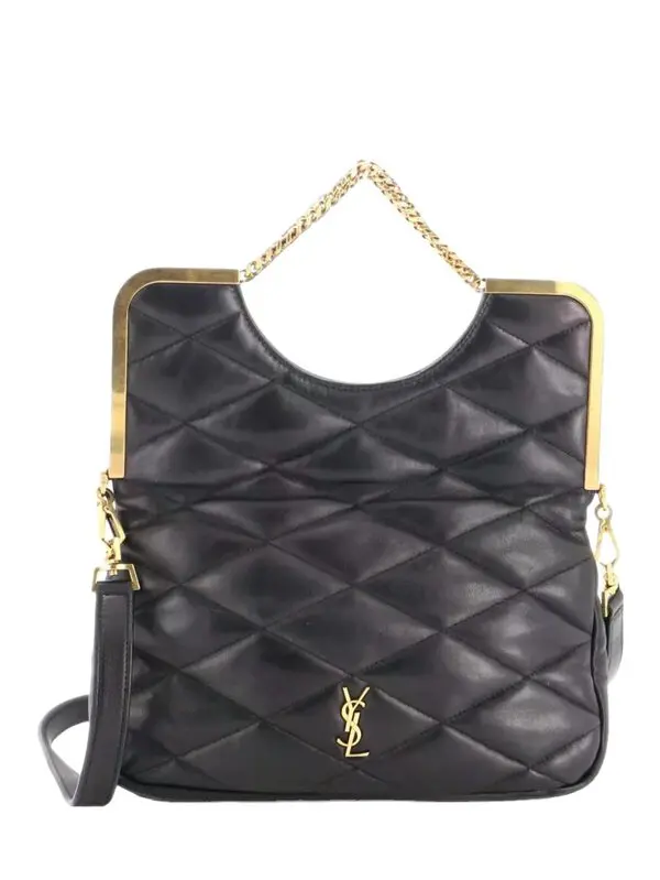 Saint Laurent Charniere Frame Quilted Leather Clutch Bag - Black