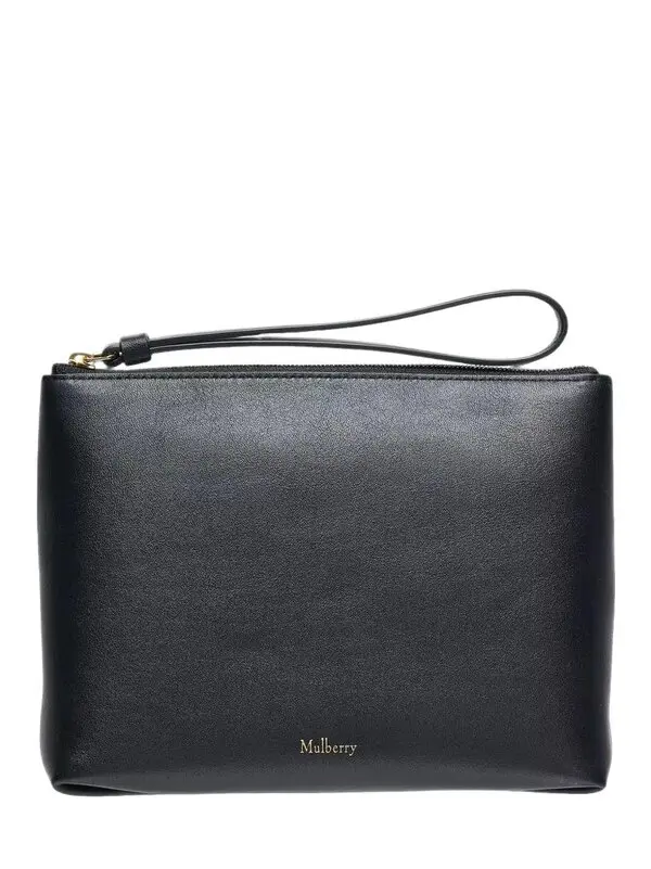 Mulberry Logo-print Leather Pouch - Black