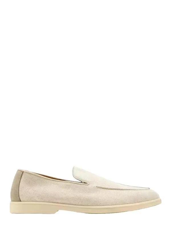 DOUCAL'S Linen Slip-on Loafers - White