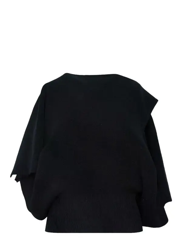 CFCL Pottery Crease Asymmetric Ribbed-hem Sweater - Black