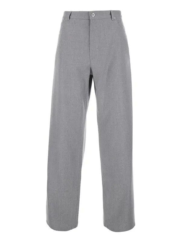 Bottega Veneta Grey Pants With Front Closure And Patch Pockets In Wool For - Multicolor