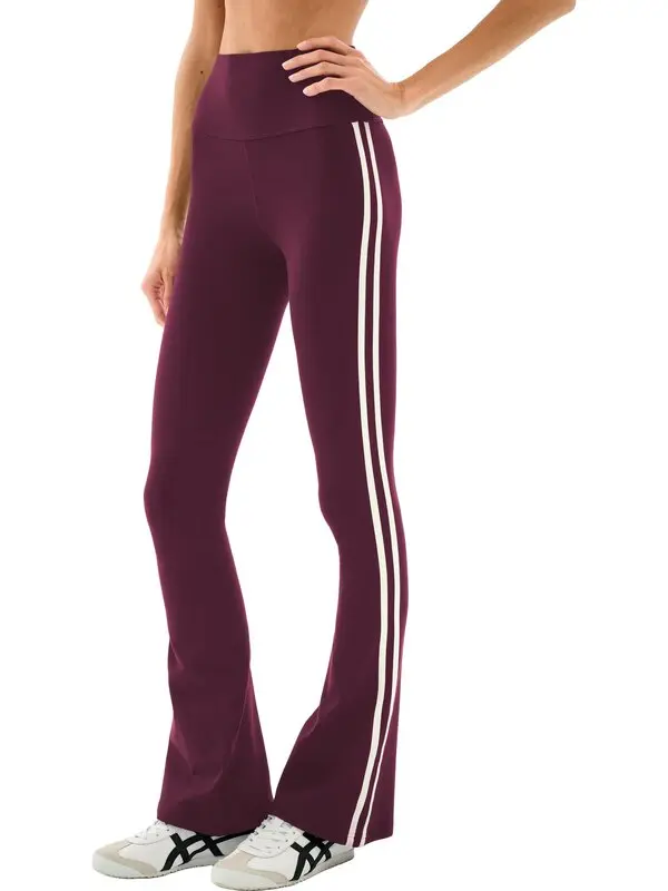 Splits59 Raquel High Waist Supplex Flare - Dark Cherry/creme