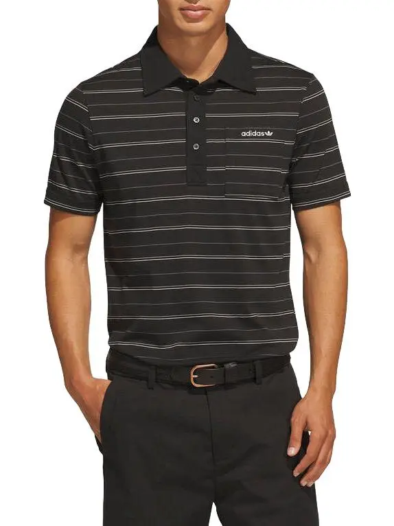 Adidas Originals Stripe Polo - Black