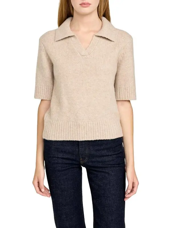 WAYF Shiloh Polo Sweater - Dove