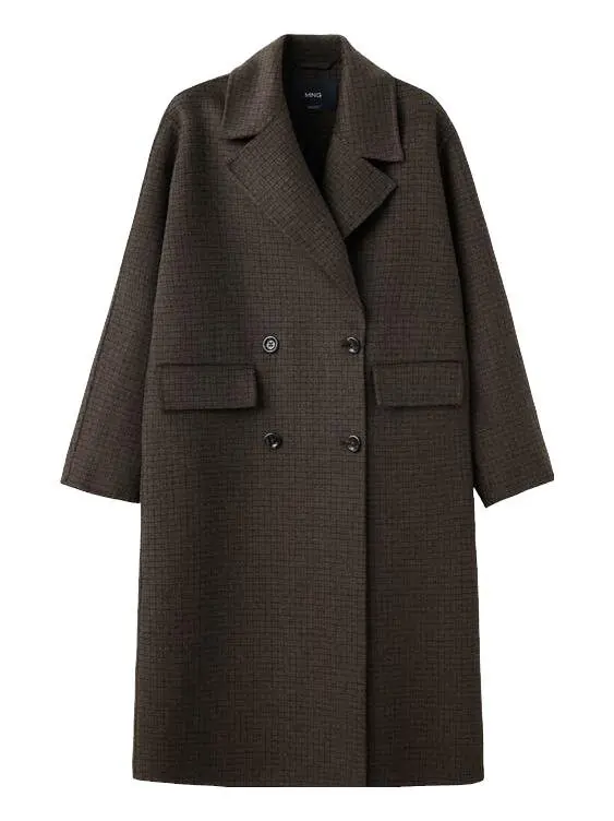 Mango Picarol Wool Blend Coat - Chocolate