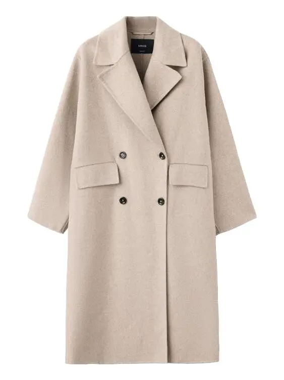 Mango Picarol Wool Blend Coat - Medium Brown