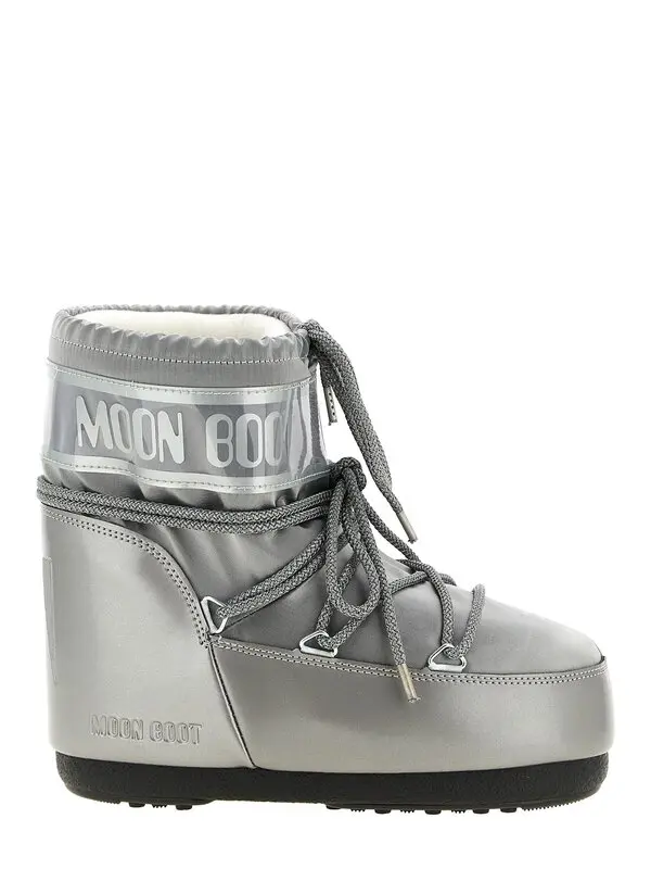 Moon Boot Icon Low Glance' Ankle Boots - Silver