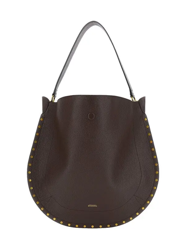 Isabel Marant Étoile Oskan' Shoulder Bag With Top Handle And Studs In Leather For - Brown