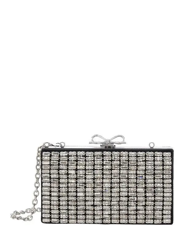 SELF-PORTRAIT Metallic Mesh Clutch Bag With Chain And Silver Metal Details For - Multicolor