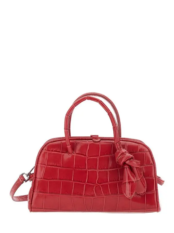 Jacquemus Le Petit Turismo' Handbag With Adjustable And Removable Shoulder Strap In Leather For - Red
