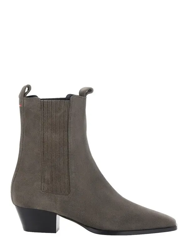 AeydĒ Agata' Gray Ankle Boots With Elastic Details On The Side In Suede For - Multicolor