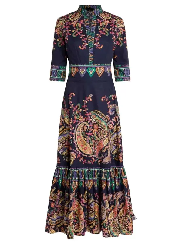 Etro Long Paisley Print Dress - Multicolor