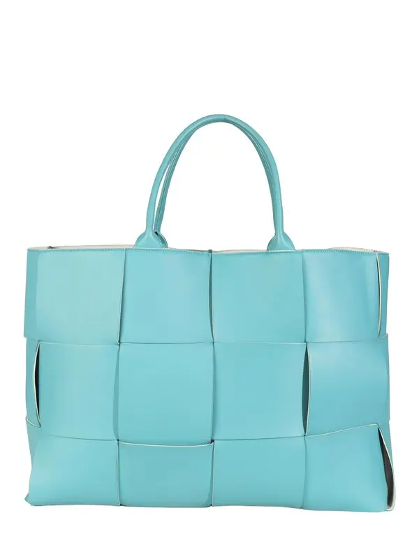 Bottega Veneta Linoleum Nappa Maxi Intrecciato Arco Tote - Blue