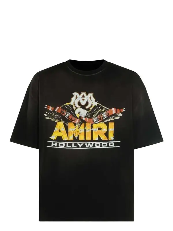 Amiri Oversized Massachusetts Eagle T-shirt - Black