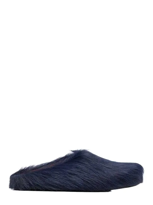 Marni Fussbett Calf-hair Sabot Slippers - Blue