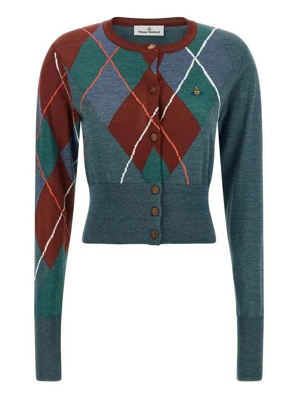 VIVIENNE WESTWOOD Argyle Cropped' Cardigan - Multi