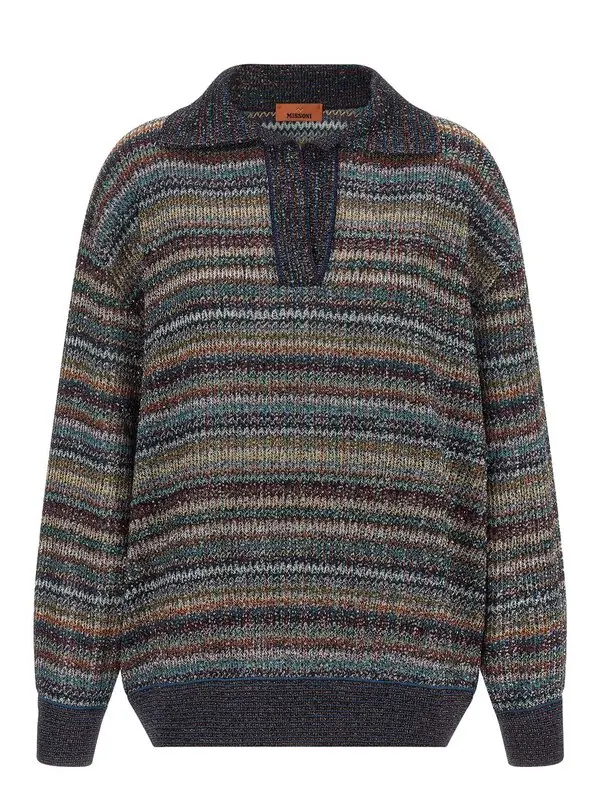 Missoni Lamé Yarn Polo Shirt - Multi