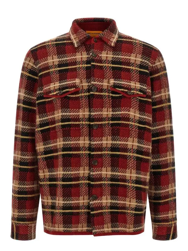 Guest In Residence Plaid Work' Shirt - Red