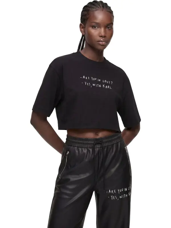 Karl Lagerfeld Klj X Pietro Terzini Cropped T-shirt - Black